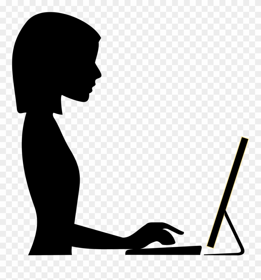 Download Clip Art Computer User - Girl On Computer Icon - Png Download ...