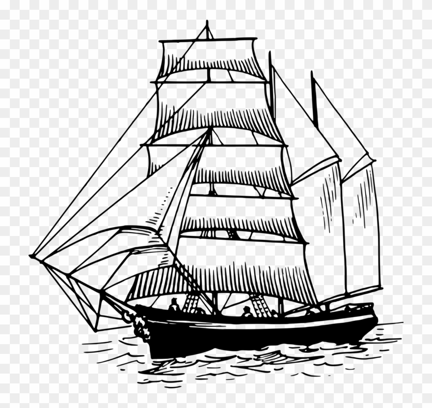Download Brigantine Line Art Drawing Ship Carrack - Hernan Cortes Ship ...