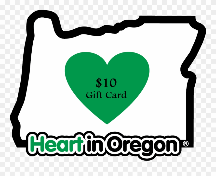 Gift Card - Heart Oregon Sticker Clipart (#1051166) - PinClipart