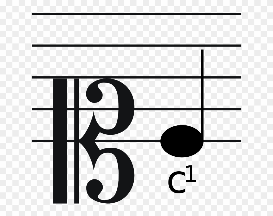 Soprano Clef With Note - B In Alto Clef Clipart (#1087367) - PinClipart