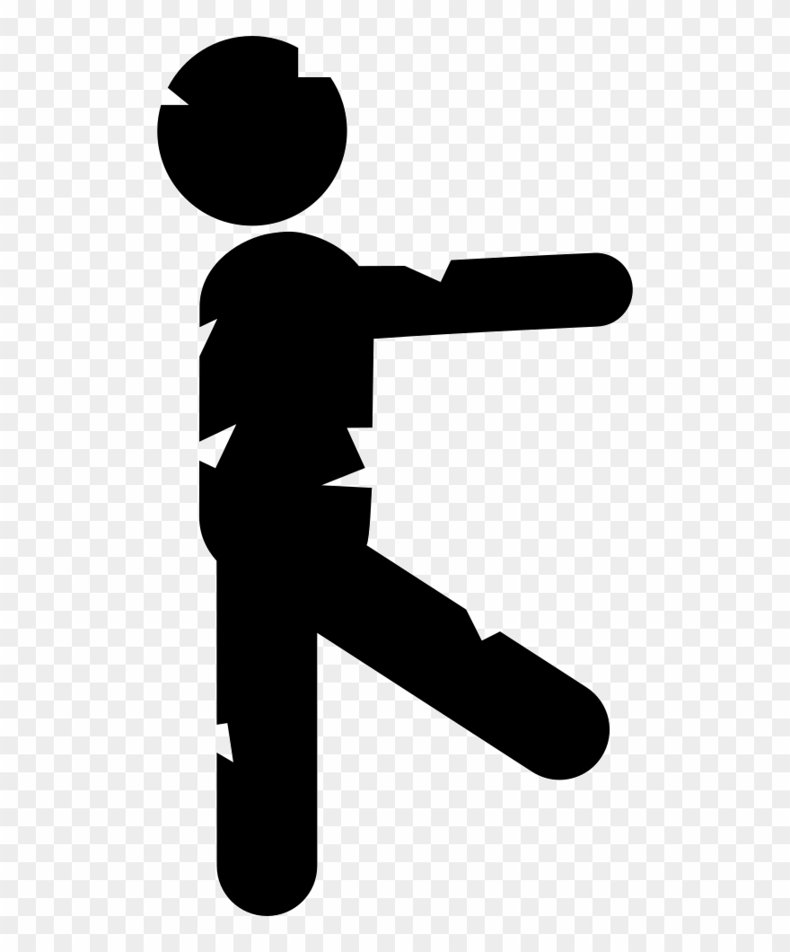 Download Walking Zombie Man Silhouette From Side View Svg Png - Zombie ...