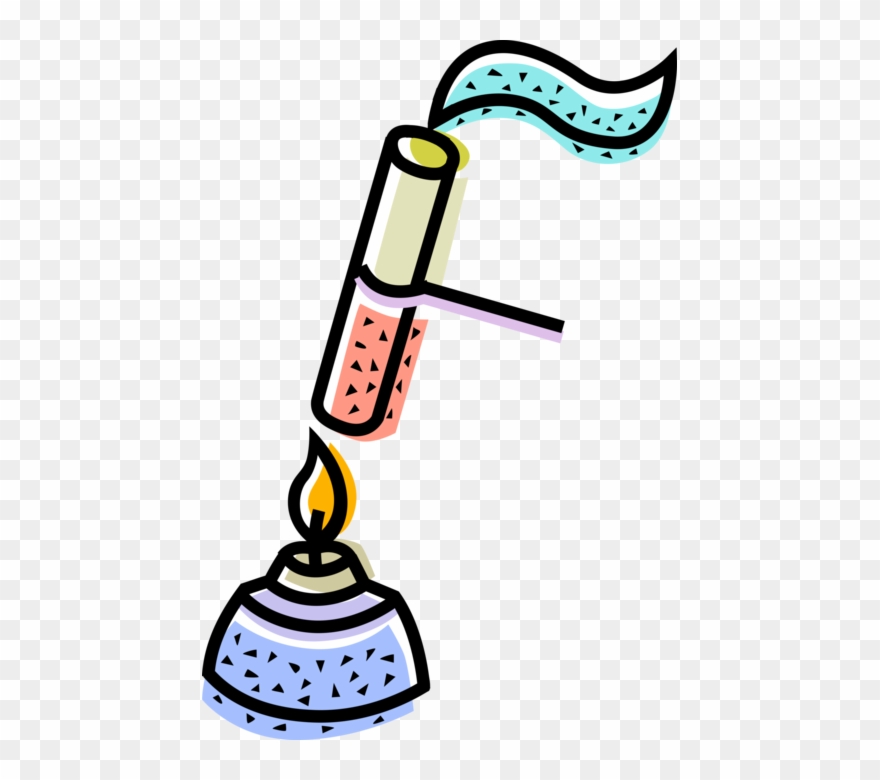Vector Illustration Of Laboratory Chemistry Research - Bunsen Burner ...