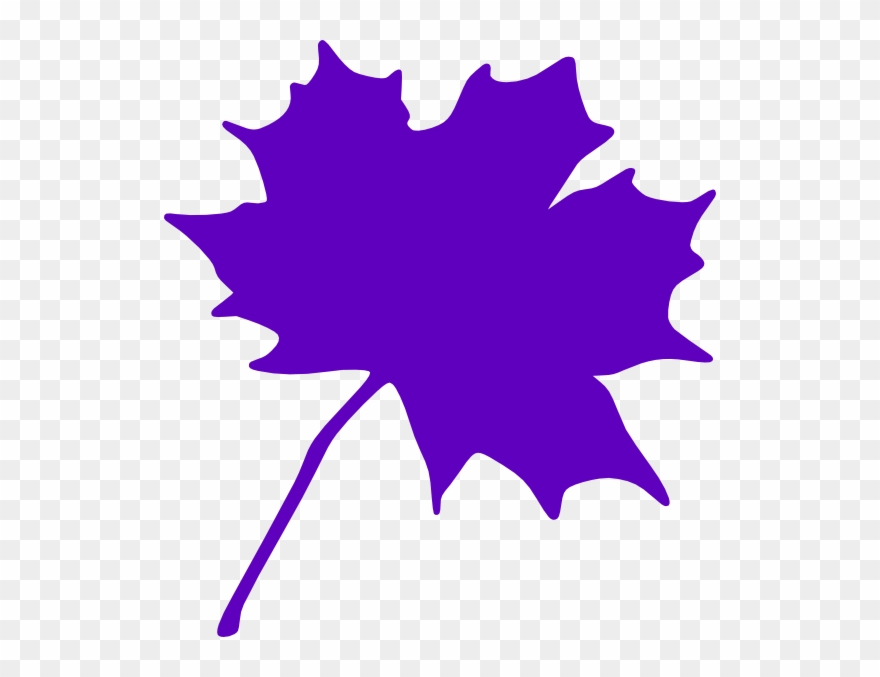 Purple Leaf Clip Art At Clker - Black Clipart Maple Leaf - Png Download ...