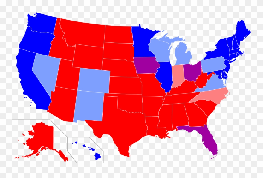 Democratic Party Pictures - Blue Vs Red States Clipart (#1206973 ...
