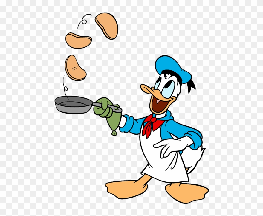 Download Donald Duck Clip Art - Tossing Pancakes Clipart - Png Download ...