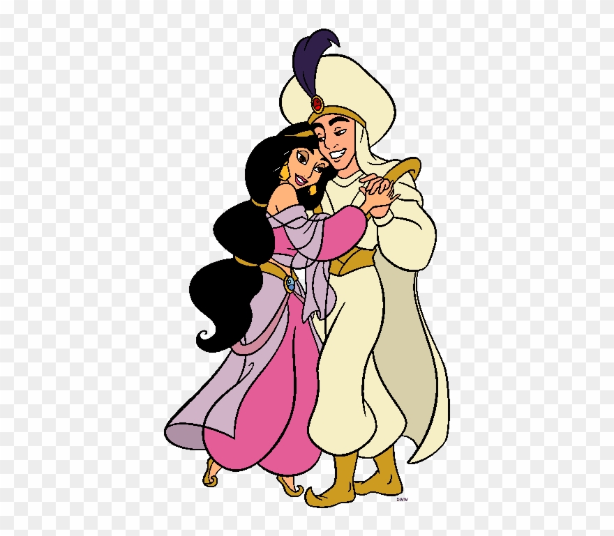 Download Disney Princesses Clipart - Jasmine And Aladdin Dancing - Png ...