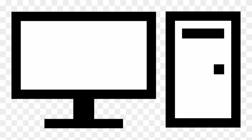 Download Clipart Minimal Desktop Computer With Optical Drive - Computer ...