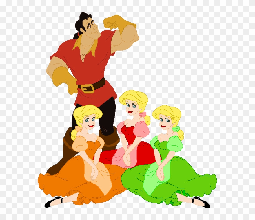 Disney Clipart For Girls - Gaston And The Bimbettes - Png Download ...