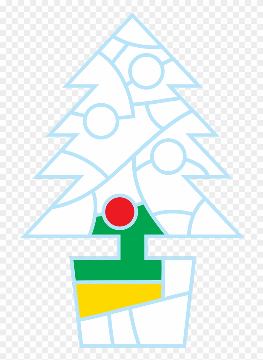 This Patchwork Christmas Tree Is Made Of Three Colours - Circle Clipart ...