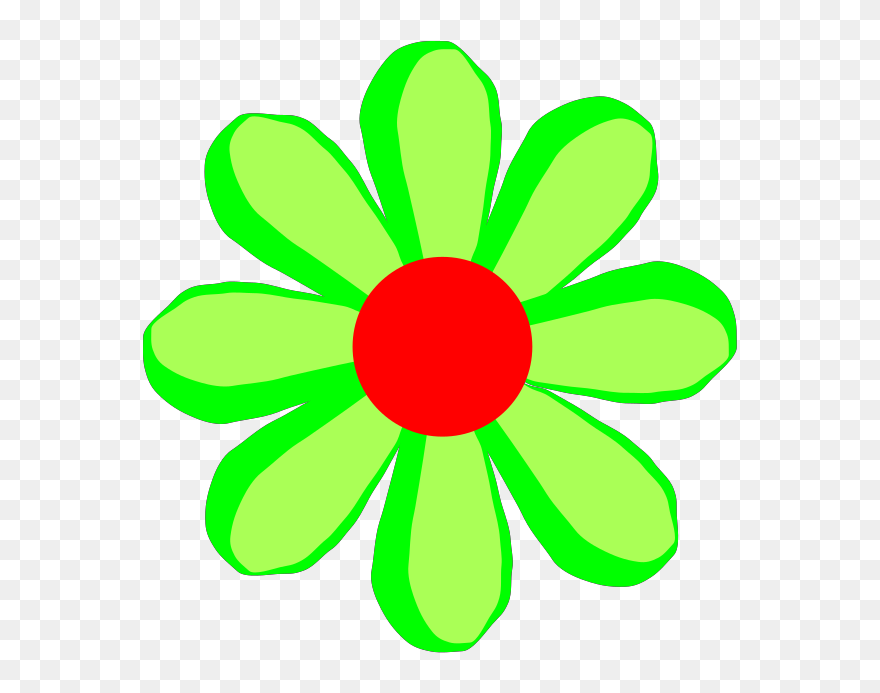 Download Flower Cartoon Green Clip Art At Clker - Red And Green Flower ...