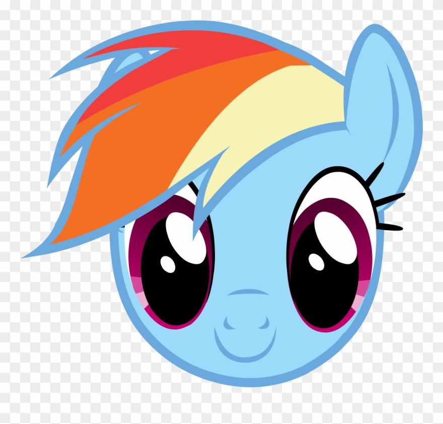 My Little Pony Rainbow Dash Head Clipart (#1367086) - PinClipart