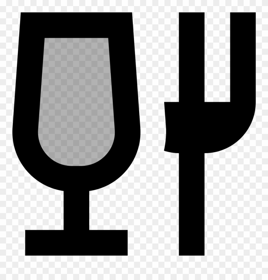 This Icon Contains A Glass And A Fork - Sign Clipart (#1384340 ...