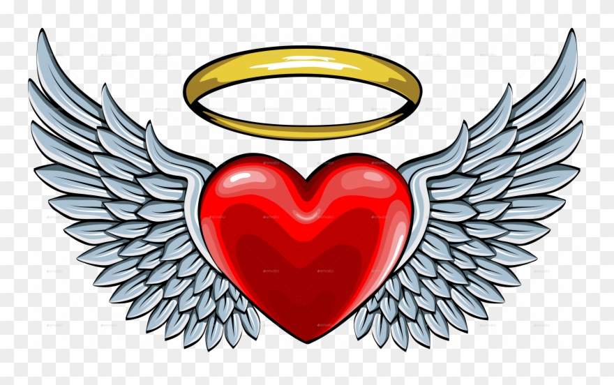 Download Banner Transparent Library Red Heart With Angel - Heart With ...