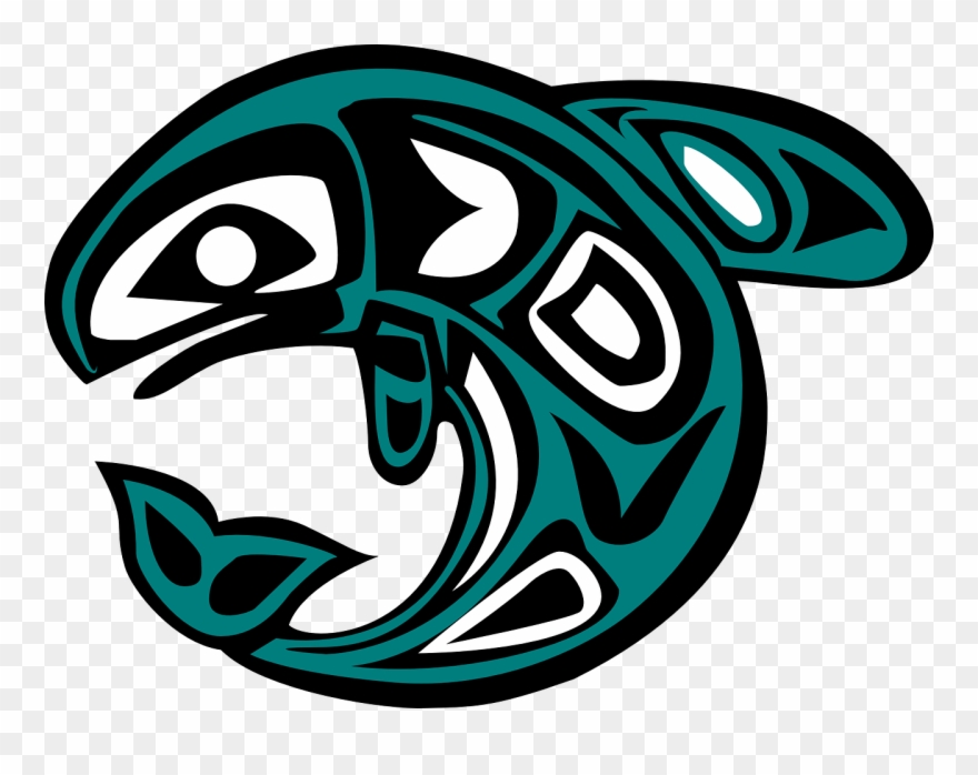 Collection Of Teal Fish Cliparts - Native American Dolphin Art - Png ...
