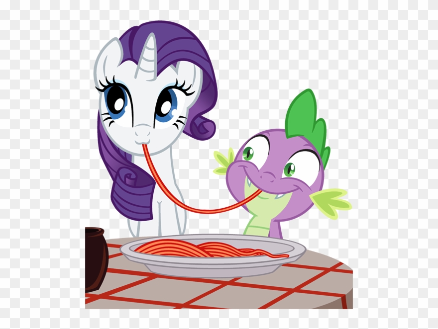 Spaghetti Clipart Lady And The Tramp - Rarity Magic Spike My Little ...