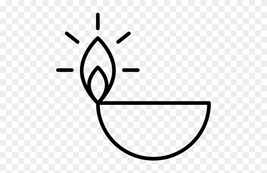 Diya Line Drawing Clipart (#1411175) - PinClipart