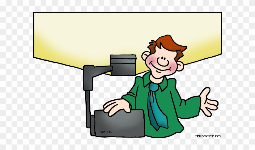 Cole, Daniel Overview - Teacher Using Projector In Class Clipart - Png ...
