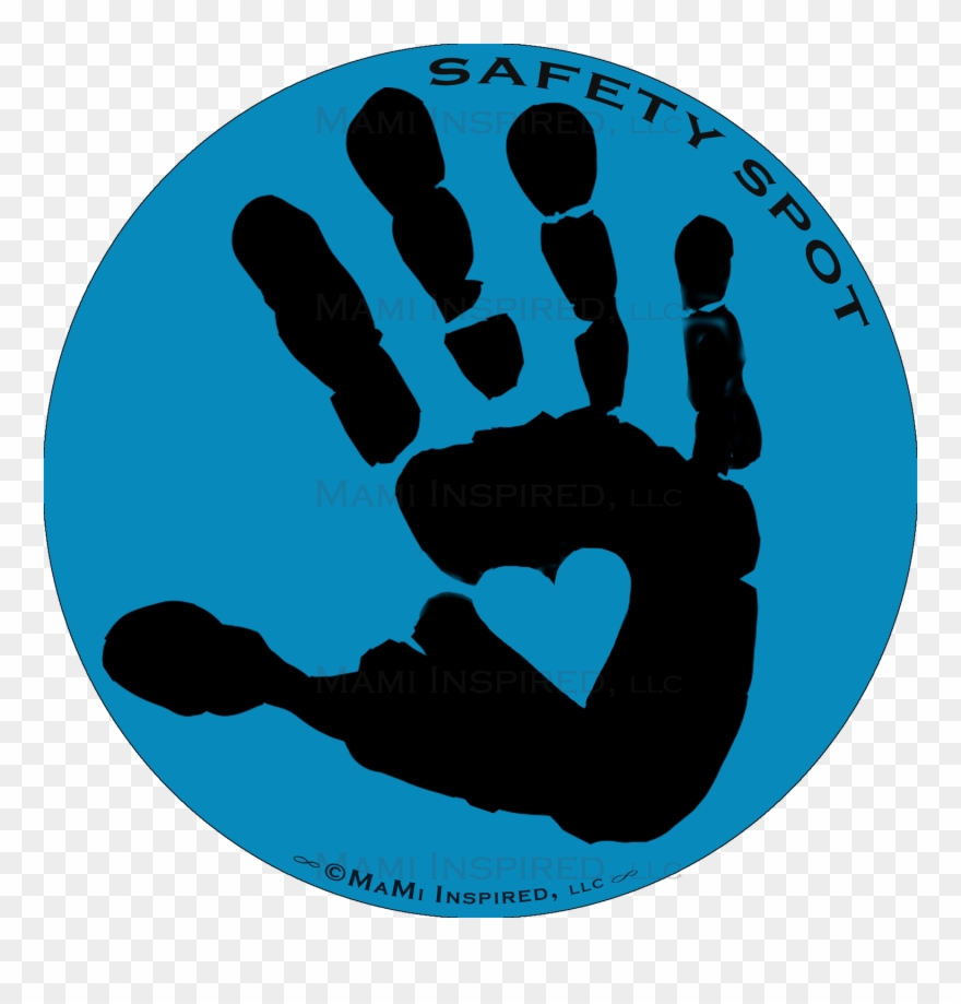 Safety Spot Kids Black Hand Color Background Car Magnet - Safe Spot ...
