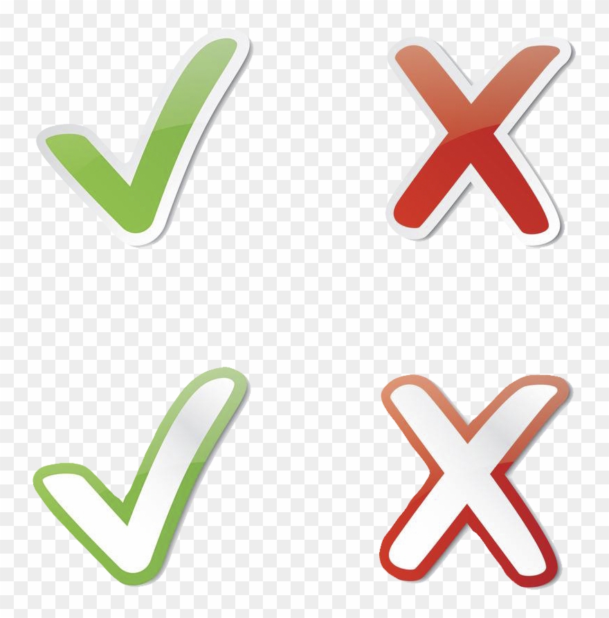 Download Check And X Png - Green Checkmark Red X Png Clipart (#1432489 ...