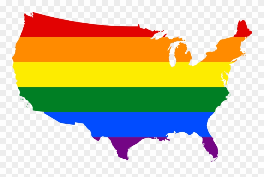Lgbt Us Map Clipart (#1501310) - PinClipart