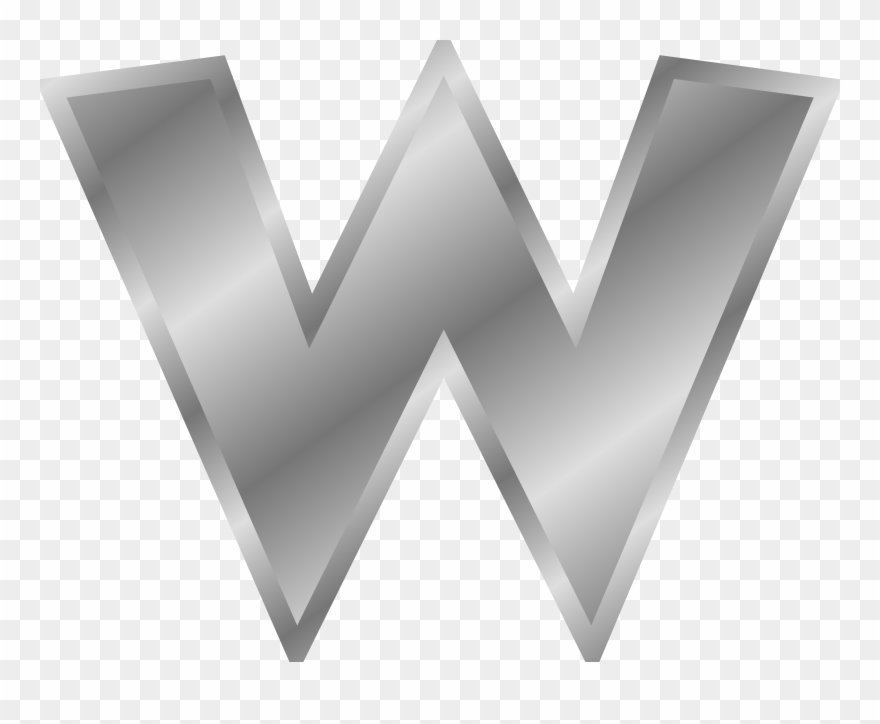 Big Image - Silver Letter W Clipart (#1507536) - PinClipart