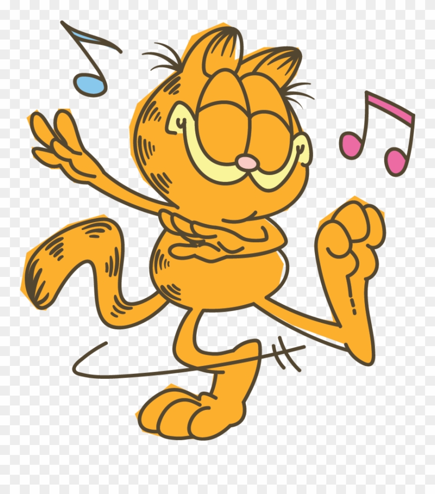 Download Garfield Line Messaging Sticker - Garfield Happy Clipart ...