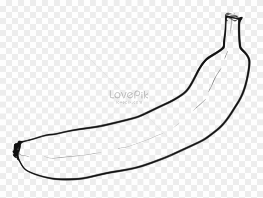 Single Line Art Bananas - Banana Clipart Line Drawing - Png Download ...