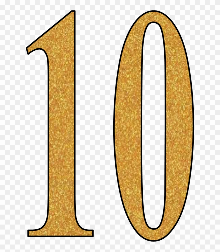 Glitter Gold - Number 10 Png Glitter Clipart (#1536993) - PinClipart
