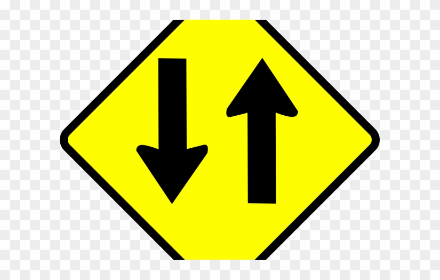 Download Street Clipart Two Road - Two Lane Road Sign - Png Download ...