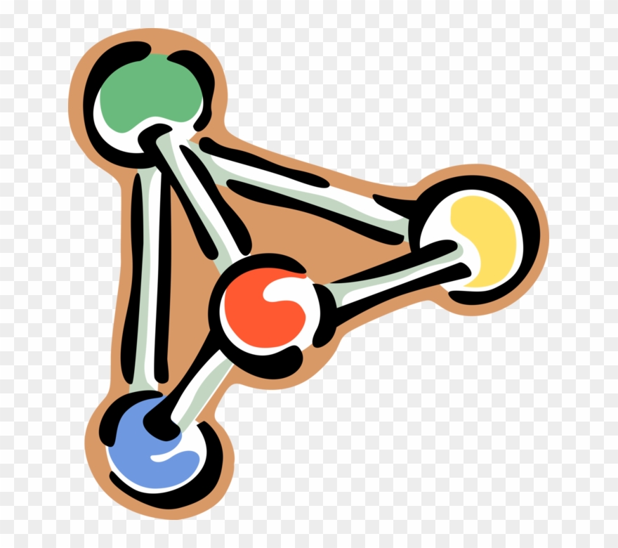 Vector Illustration Of Chemistry Molecule Atoms Held - Chemical Bonds ...