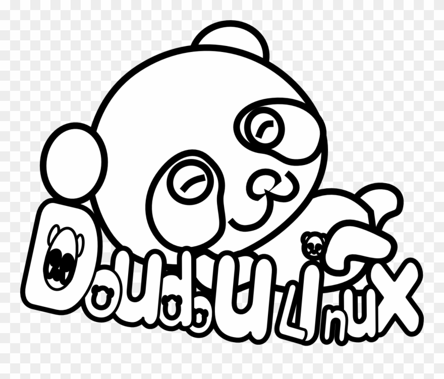 Download Doudoulinux Panda Black White Line Art Christmas Xmas - Cute Japanese Panda Coloring ...