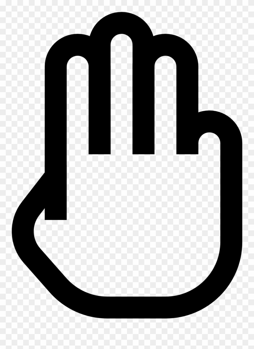 Download It's An Icon Of A Hand Holding Three Fingers Up - Middle ...