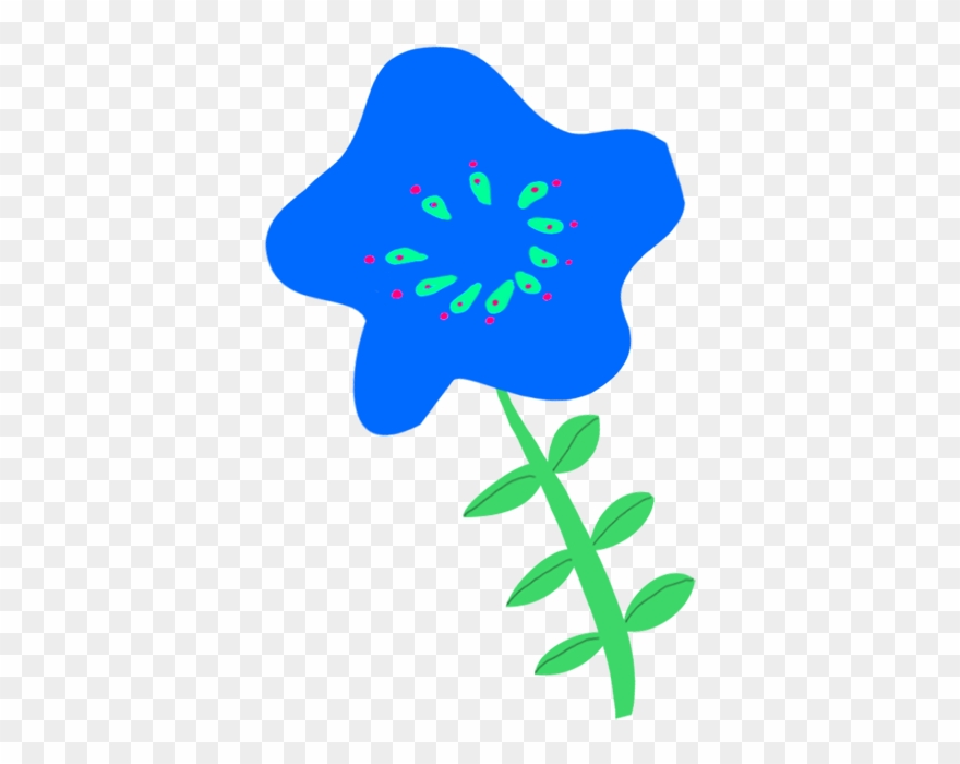Blue Flower Drawing For Decoration - Drawing Clipart (#1592997 ...