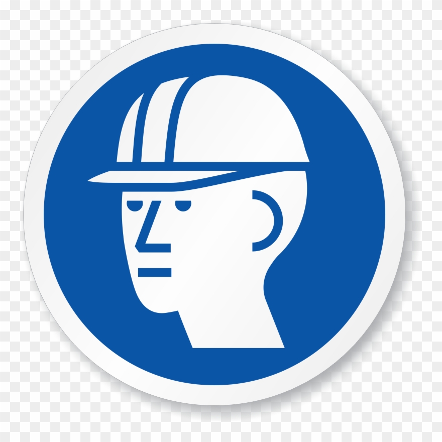 Iso Circular Hard Hat Required Symbol Sign, Sku - Construction Site ...
