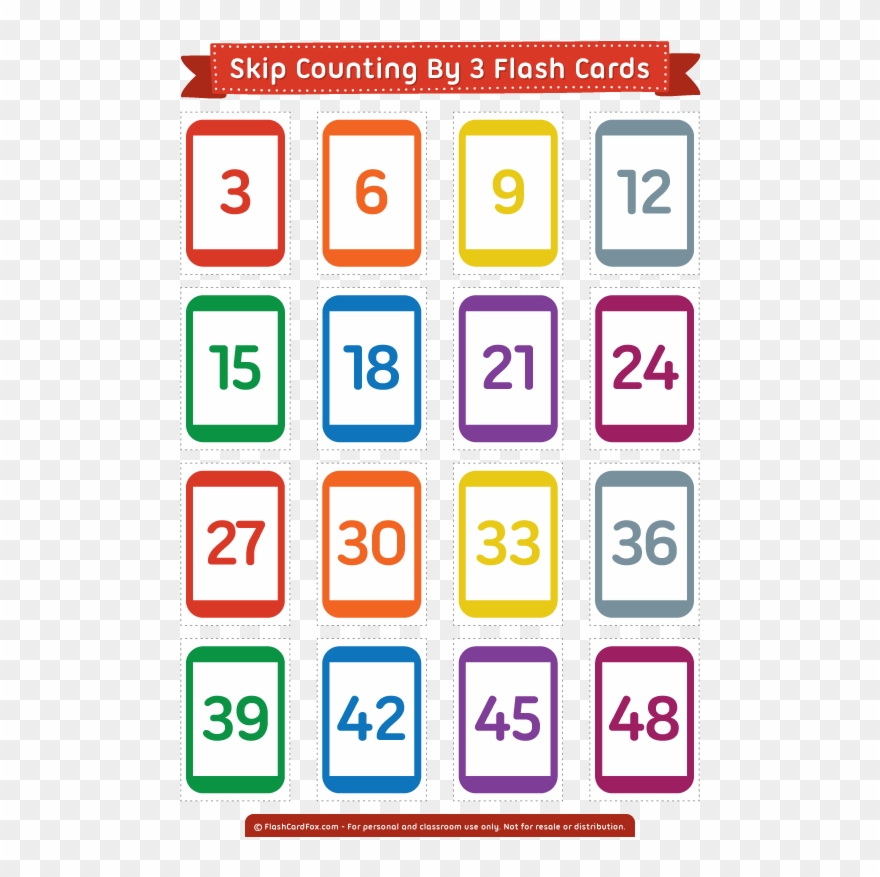 Download Free Printable Skip Counting By 3 Flash Cards - Skip Counting By 3 Flashcards Clipart ...