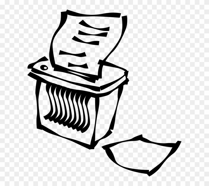 Vector Illustration Of Office Paper Shredder Destroys - Paper Shredder ...