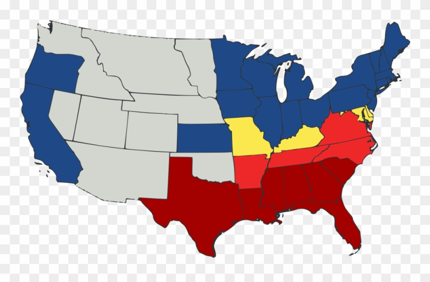 Download Us Secession Map - Map Of America Civil War Clipart (#1688724 ...