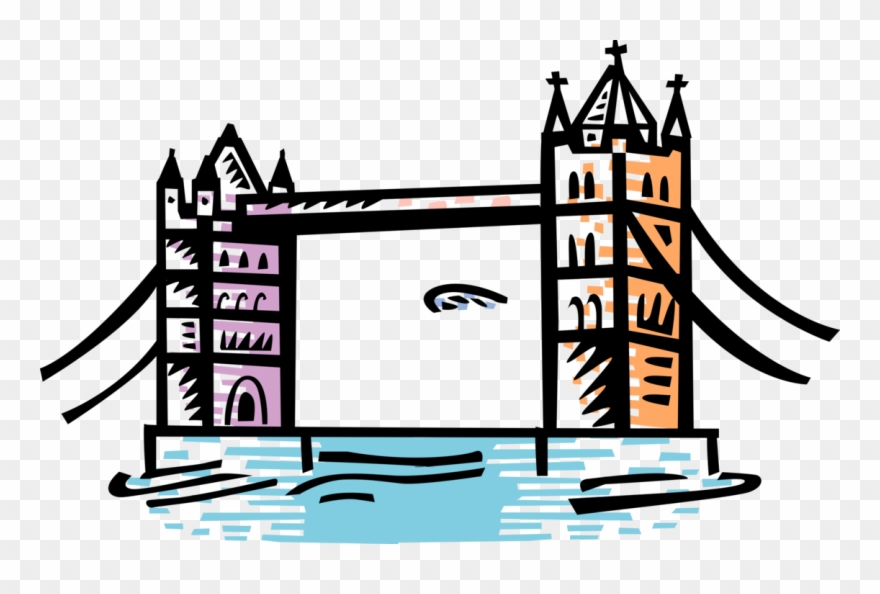 Vector Illustration Of Tower Bridge Bascule And Suspension - Clipart ...