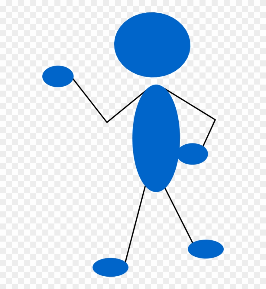 Download Blue Man Pointing To His Left Side - Stick Figure Blue Clipart ...