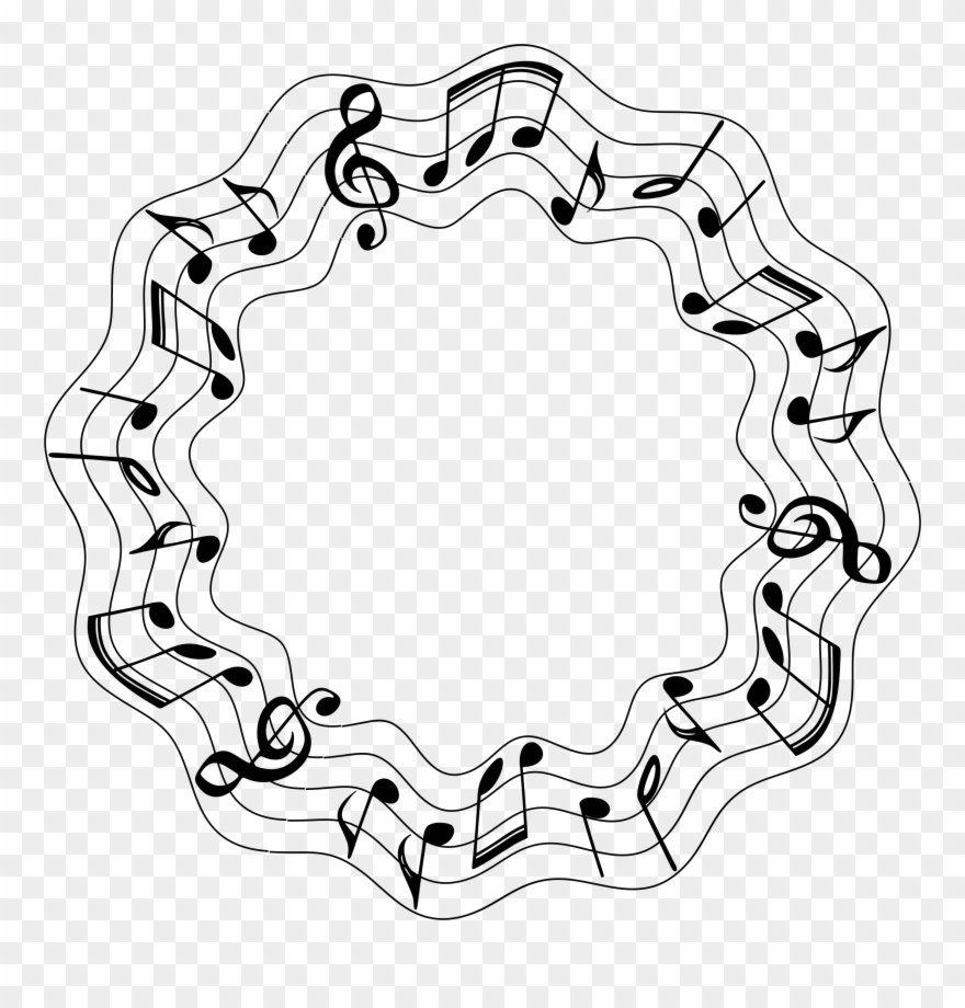 Download Clipart Musical Wavy Large - Music Notes Circle Png ...