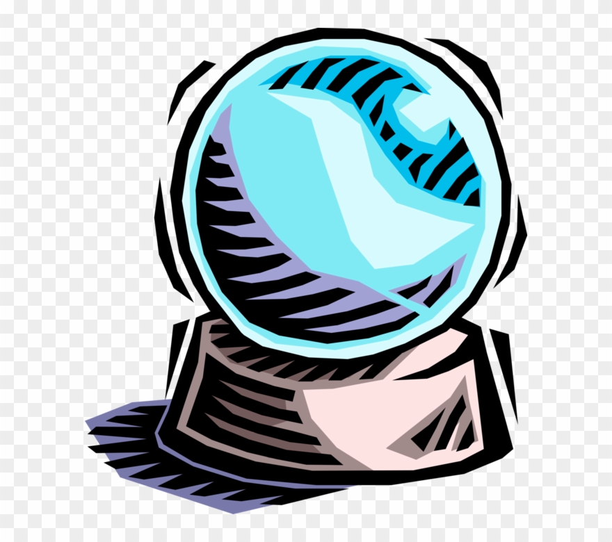 Vector Illustration Of Crystal Ball Orbuculum Glass - Crystal Ball ...