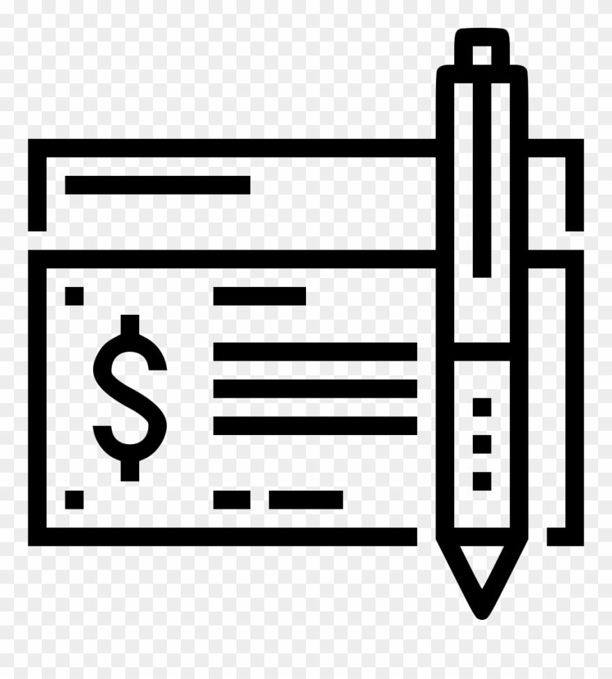 Bank Check Payment Comments - Icon Clipart (#1752228) - PinClipart