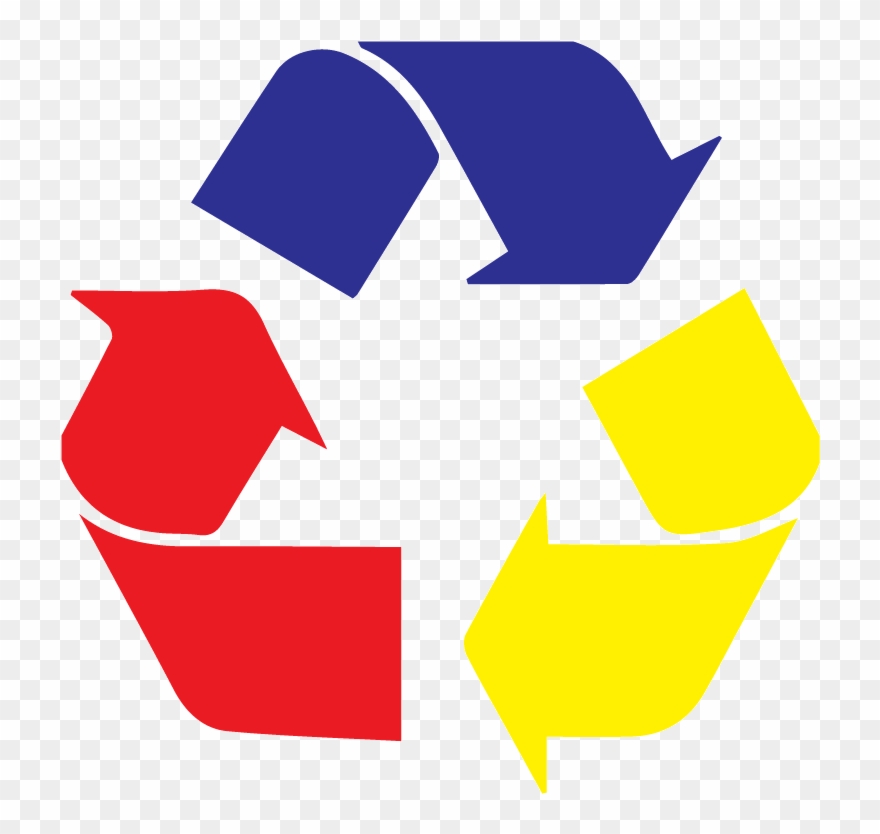 Primary Colors Yellow Blue And The Color - Recycle Symbol Transparent ...