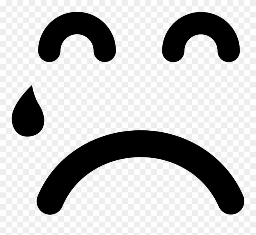 Teardrop Falling On Sad Emoticon Face Comments - Teardrop Face Png ...