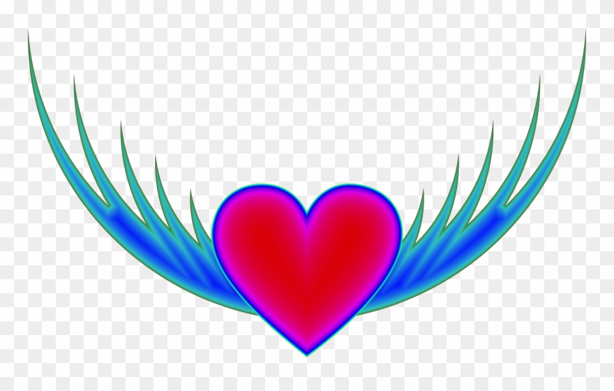 Blue - Clipart - Heart With Wings Transparent Background - Png Download ...