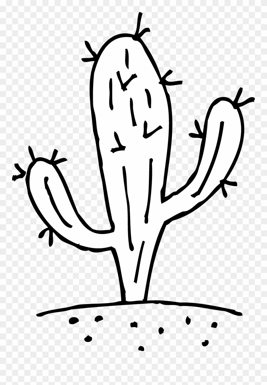Cactus Clipart Black And White - Cactus Clip Art - Png Download ...