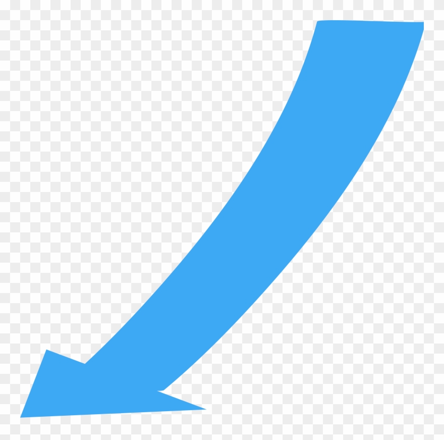 Curved, Narrow Directional Arrow Pointing To The Lower - Wide To Narrow ...