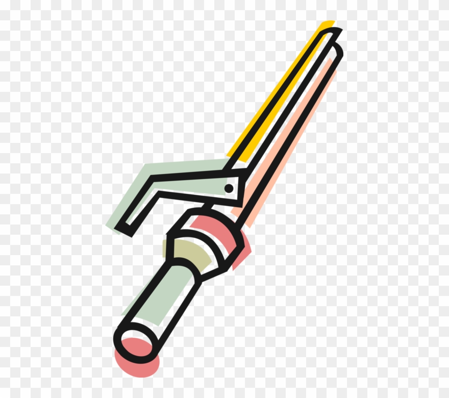 Vector Illustration Of Electric Hair Iron Or Curling - Curling Iron ...