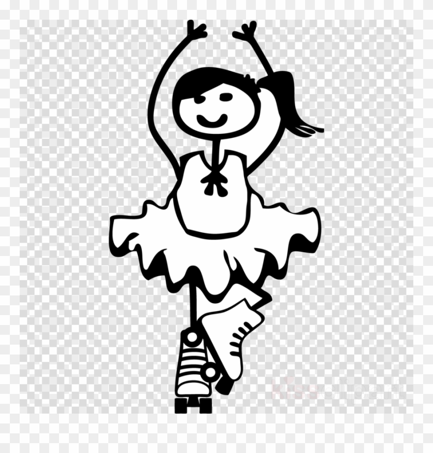 Download Stick Figure Roller Skating Clipart Black And White - Patines ...