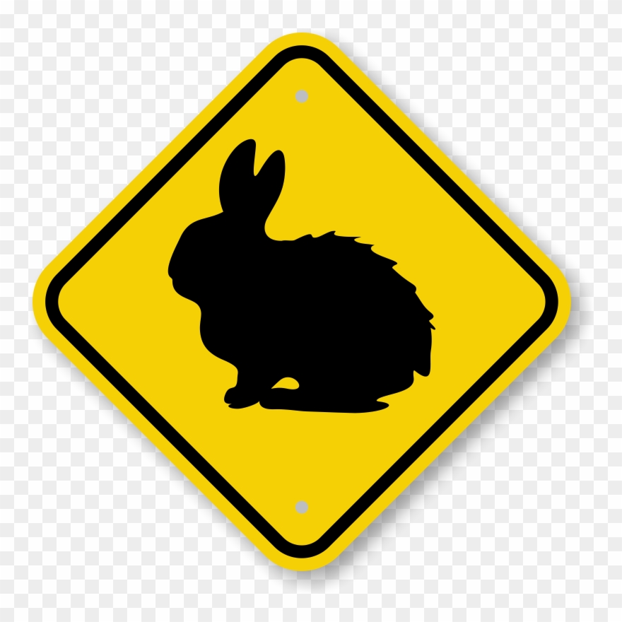 Rabbit Graphic Crossing Sign - Road Sign With Truck Clipart (#1926357 ...